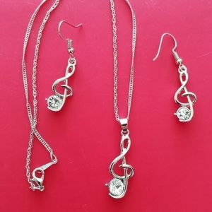 Jewelry | 925 Music Note Sterling Silver Crystal Jewelry Set | Poshmark